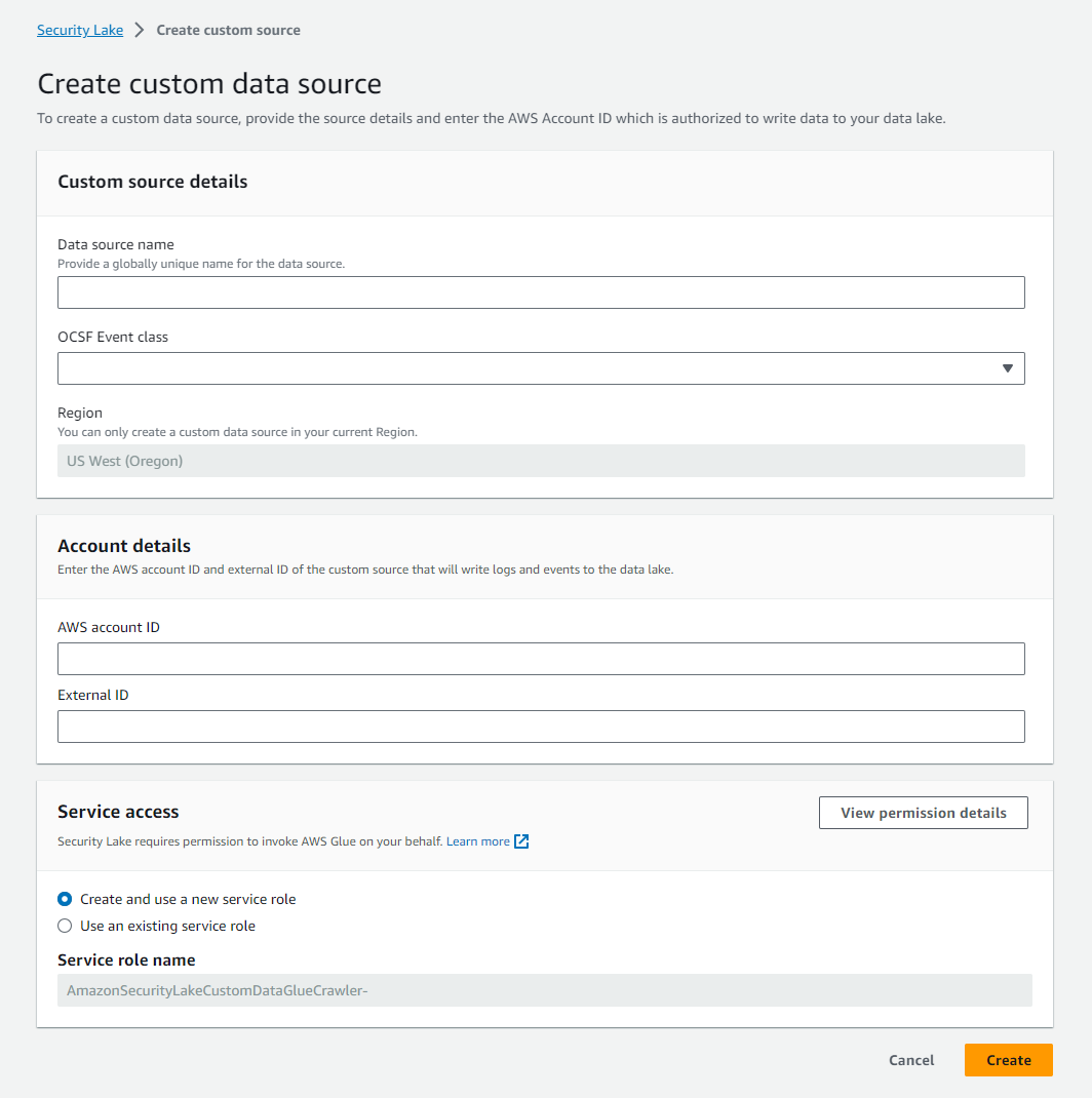 Send log files to AWS Security Lake 23.3.b | FortiGate CNF | Fortinet Document Library